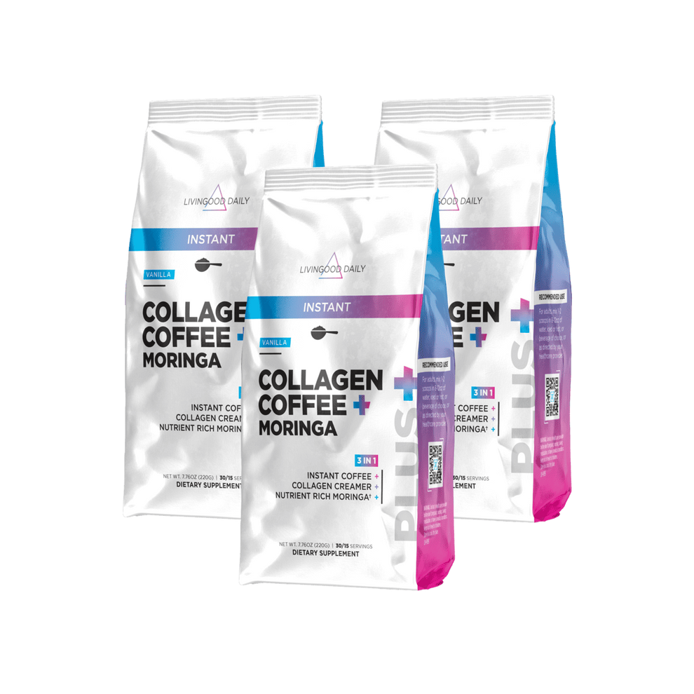 Livingood Daily Instant Vanilla Collagen Coffee + Moringa