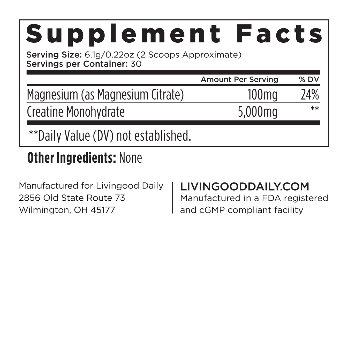 Livingood Daily Creatine + Magnesium